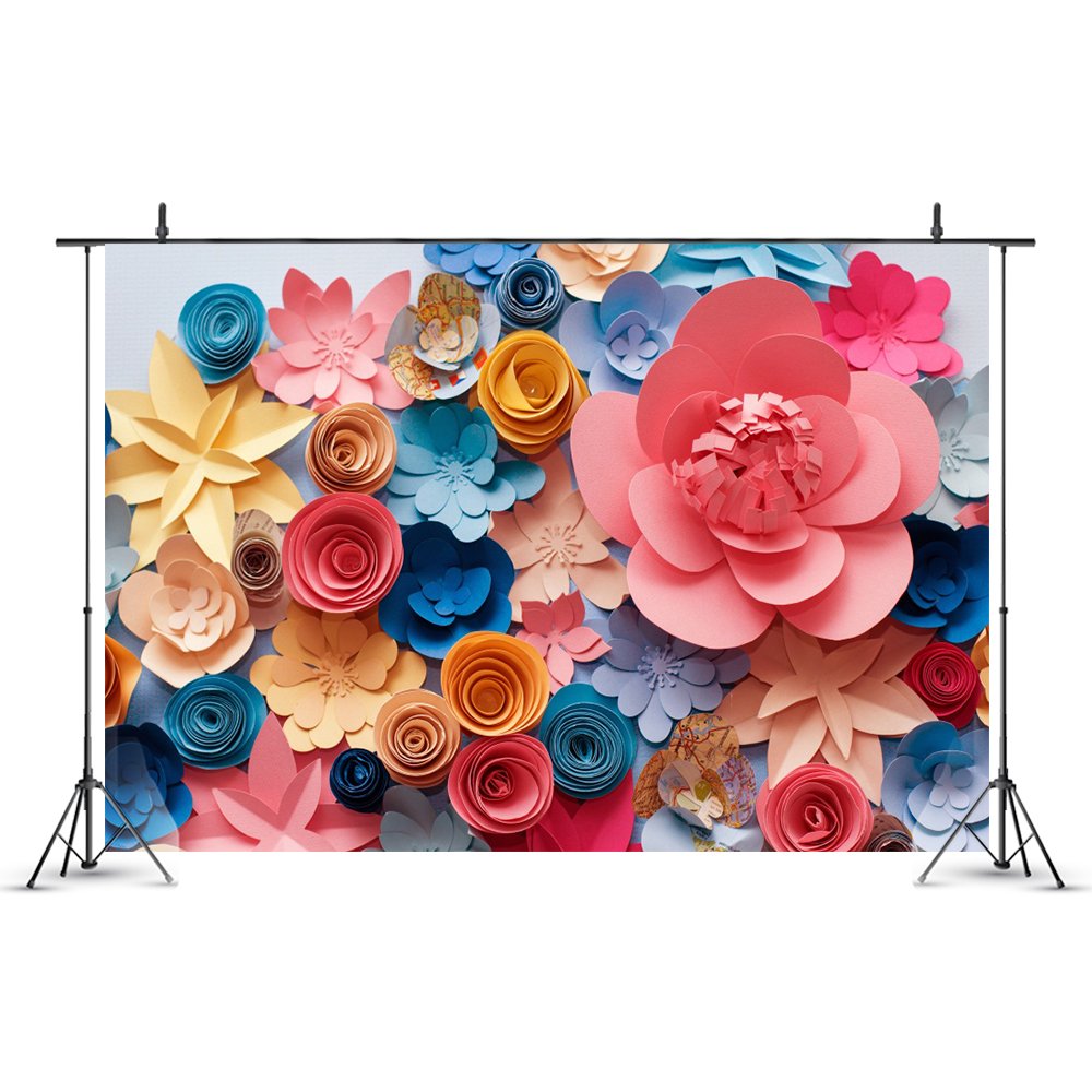 Amazon.com : Haoyiyi 8x6ft Colorful Flower Background Romantic 3D Cut ...