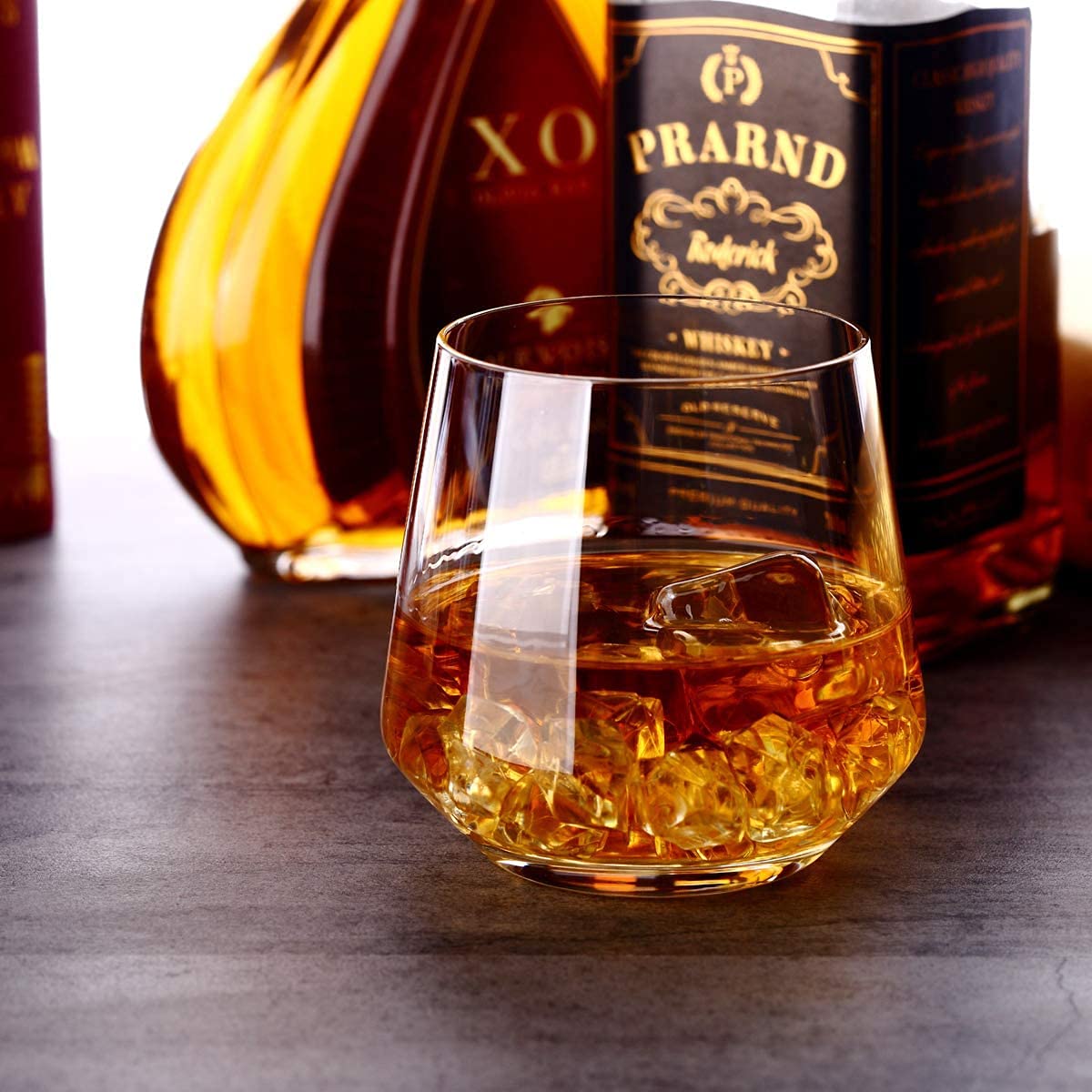 JAwu Italian Premium Whiskey Glasses Crystal Clear Drink Glass for ...
