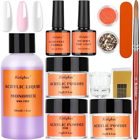 Amazon.com: Acrylic Nail Kit with Prep Dehydrator and Primer, Acrylic ...