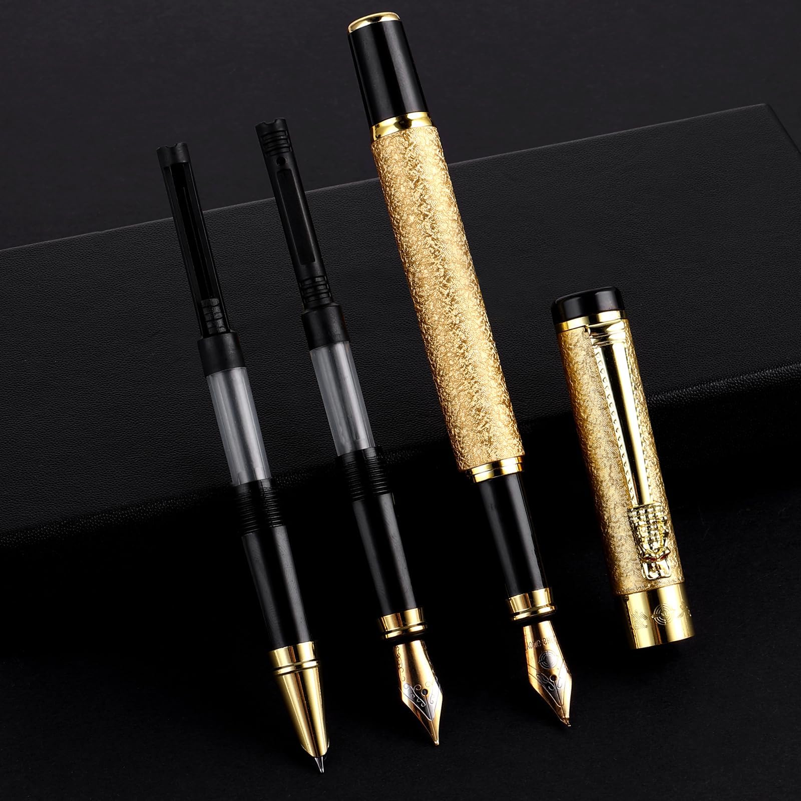 Amazon.com : Amaxiu Luxury Fountain Pen Set with 3 Different Nibs ...