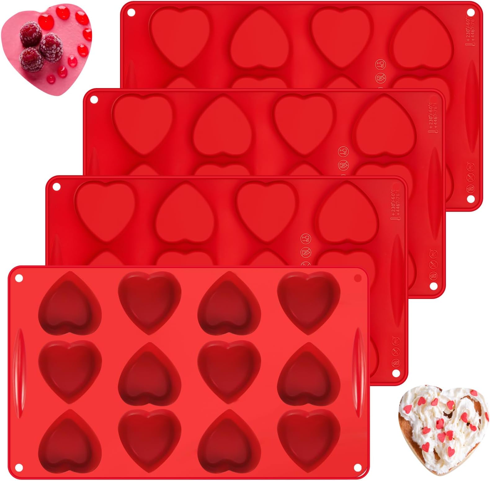 Amazon.com: SILIVO Silicone Heart Shaped Muffin Pan (2 Pack) - Nonstick ...