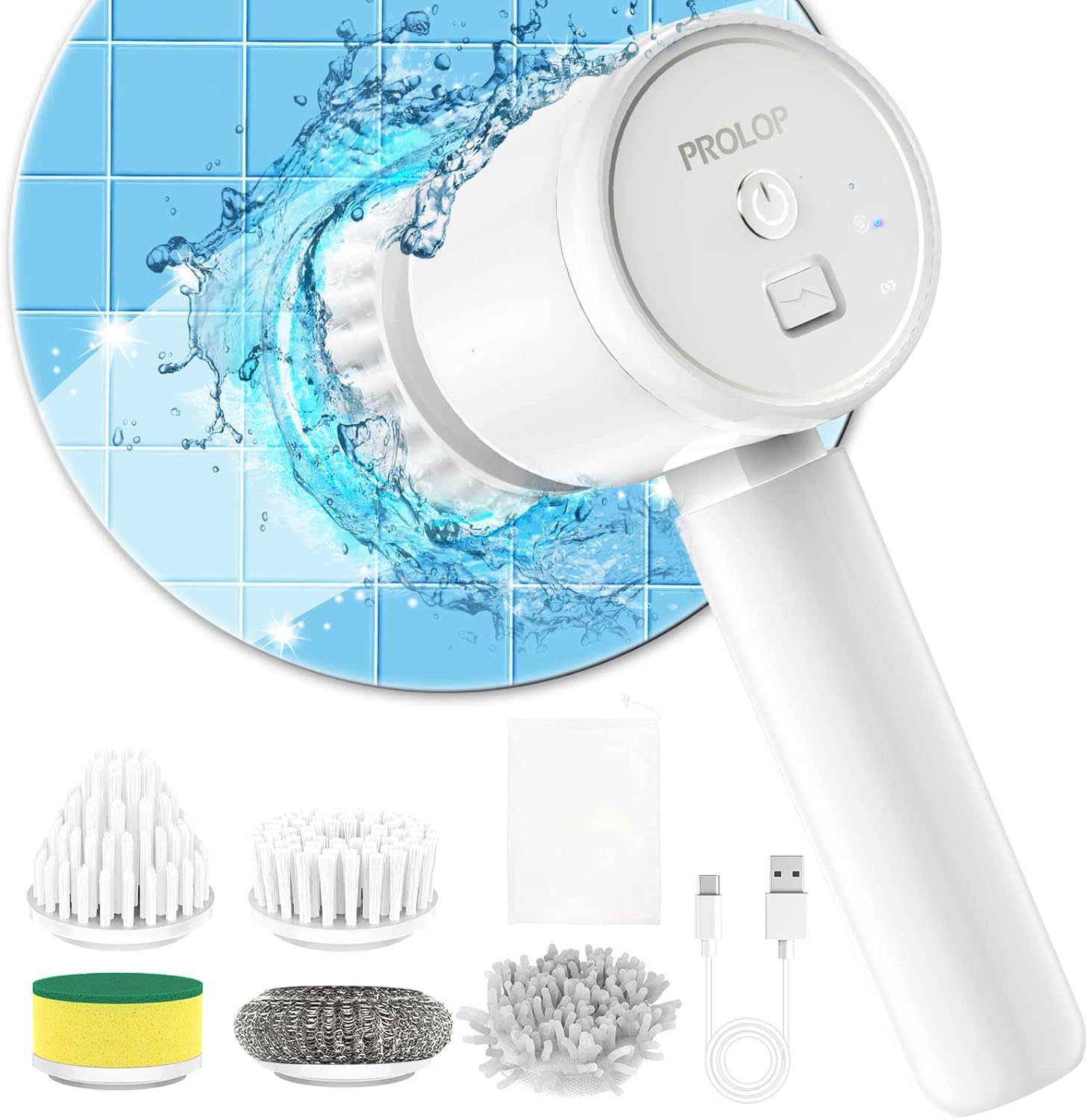 Amazon.com: Prolop Portable Electric Spin Scrubber Power - Handled 5 in ...