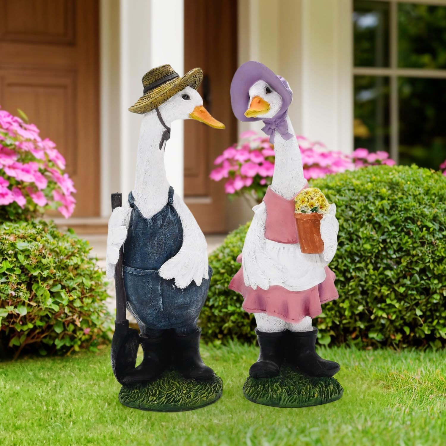 Amazon.com : Juliahestia Porch Goose Statue Outfits Large Garden ...