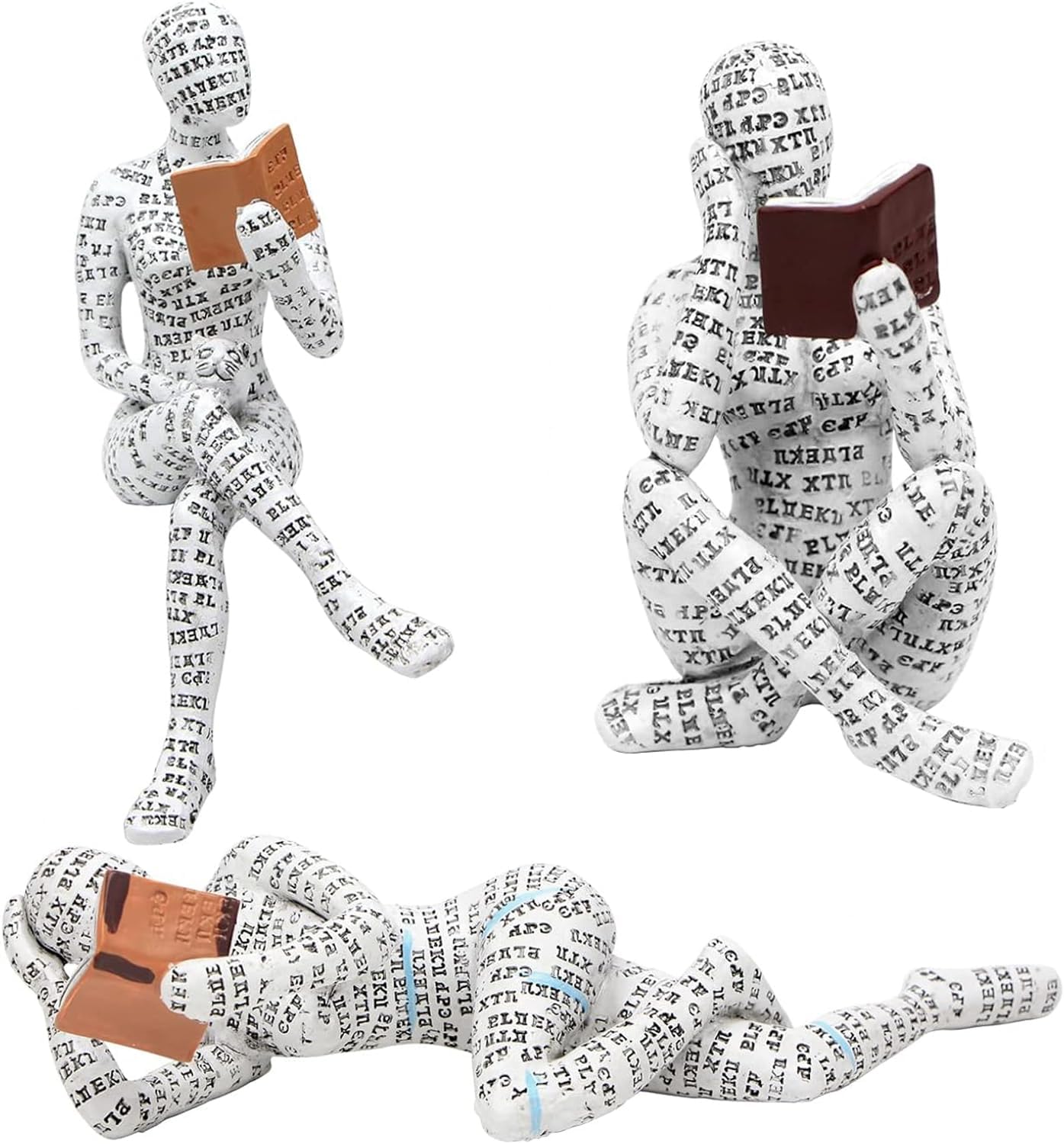 Amazon.com: JEYUME Reading Women Decor Sculpture, 3pcs Simple Resin ...