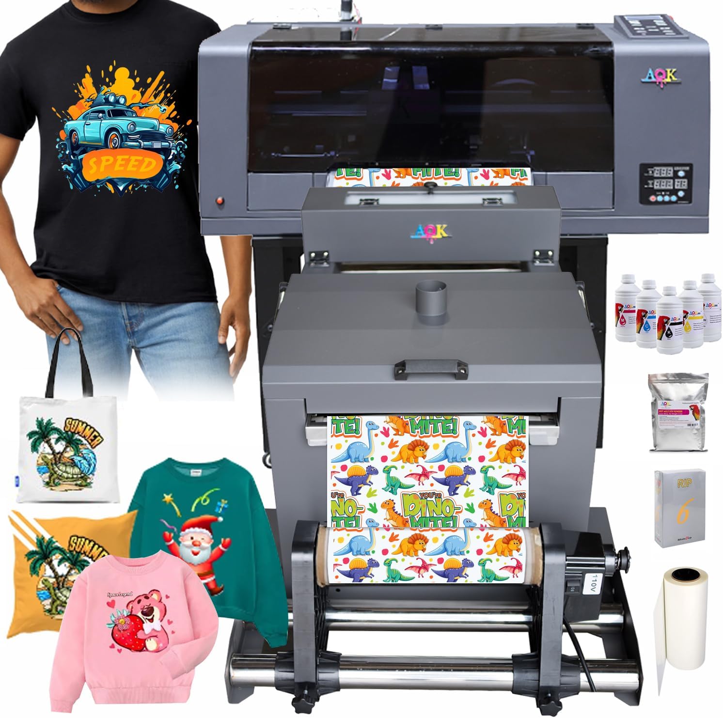 Amazon.com: AOK DTF Dual XP600 Print Heads A3 Size(13 Inches) DTF ...