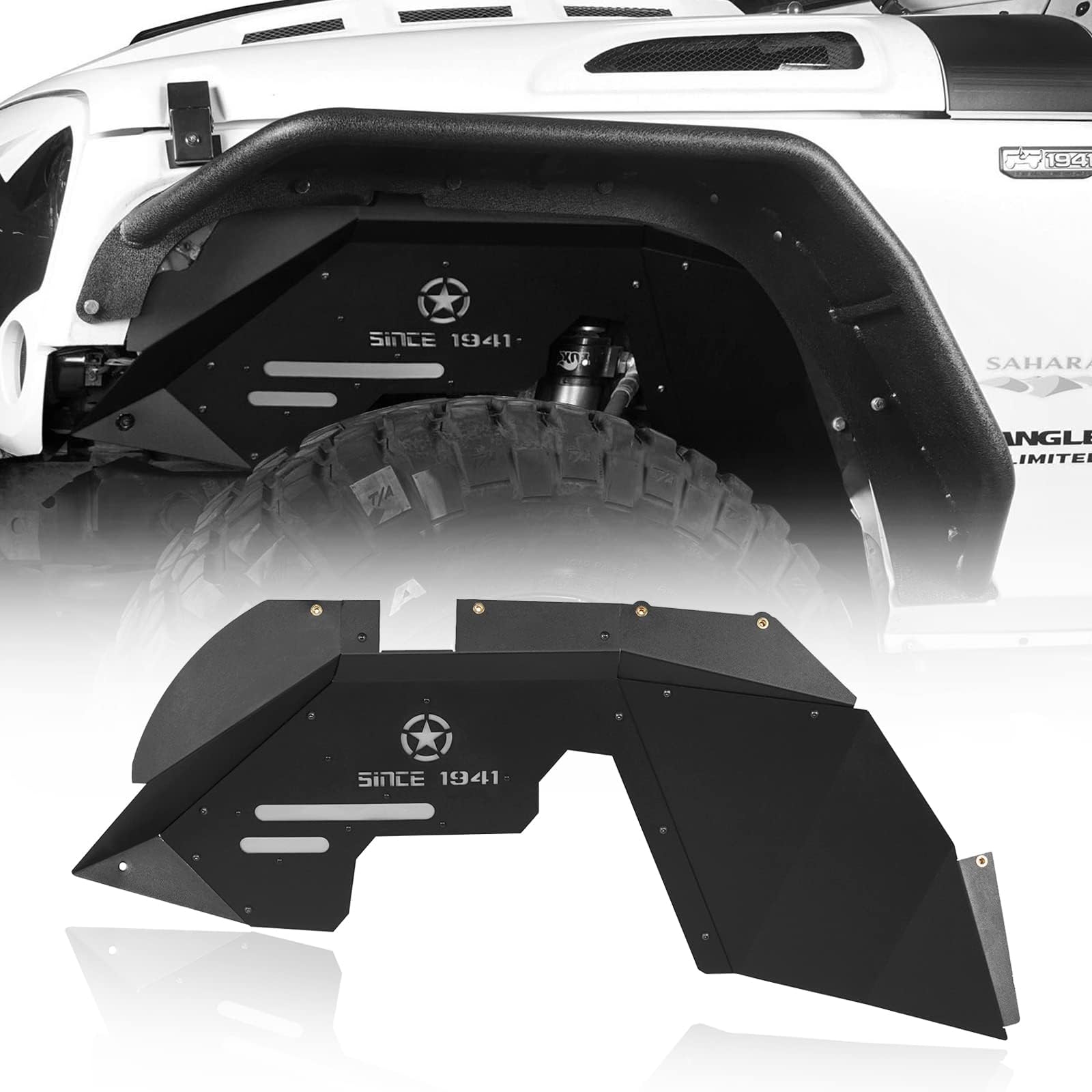 Amazon.com: Hooke Road JK 7" Wide Flat Front Fender Flares w/LED Lights for 2007-2018 Jeep ...