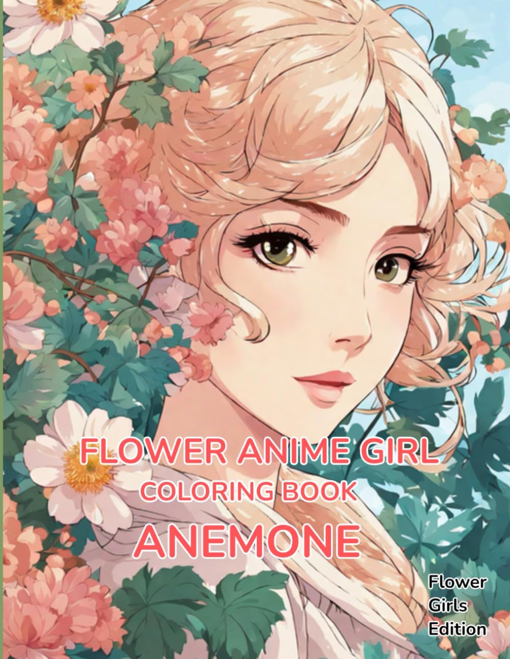 Amazon.com: Flower Anime Girl Coloring Book Anemone: Flower Anime Girls ...
