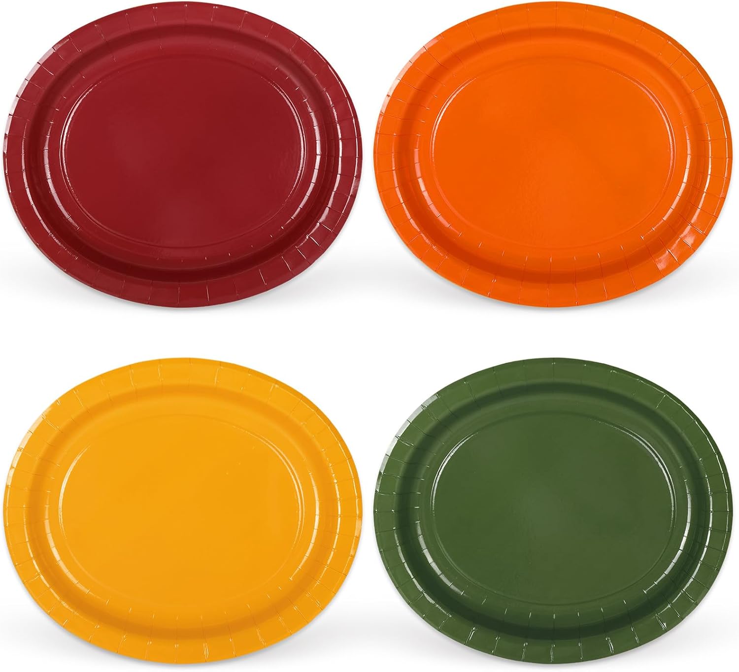 Amazon.com: JarThenaAMCS 40Pcs Fall Oval Paper Plates Orange Red Yellow ...