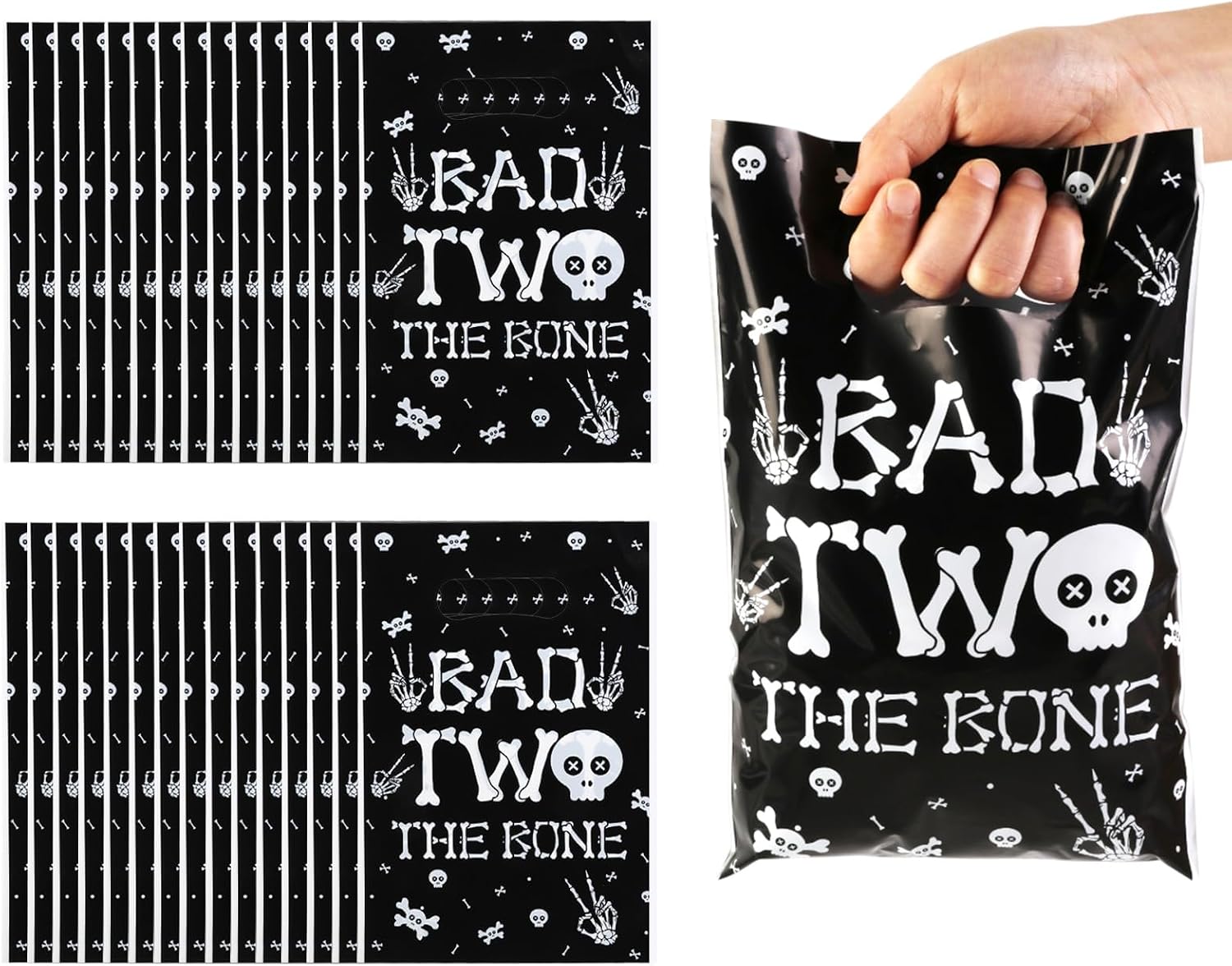 Amazon.com: Serencatcher 30pcs Bad Two The Bone Plastic Favor Bags, Bad ...