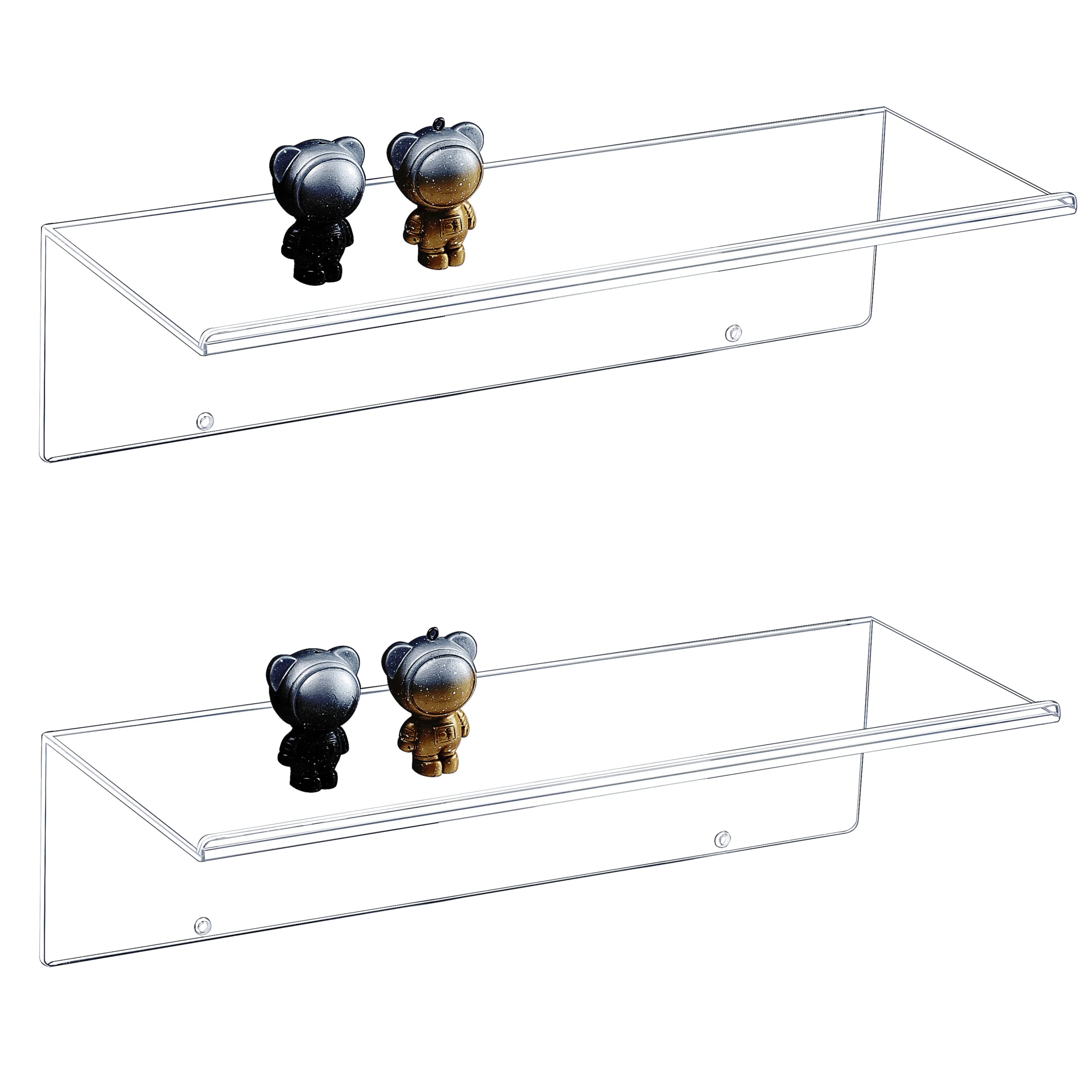 Amazon.com: CY craft Clear Floating Shelves Display Ledge,2 PCS ...