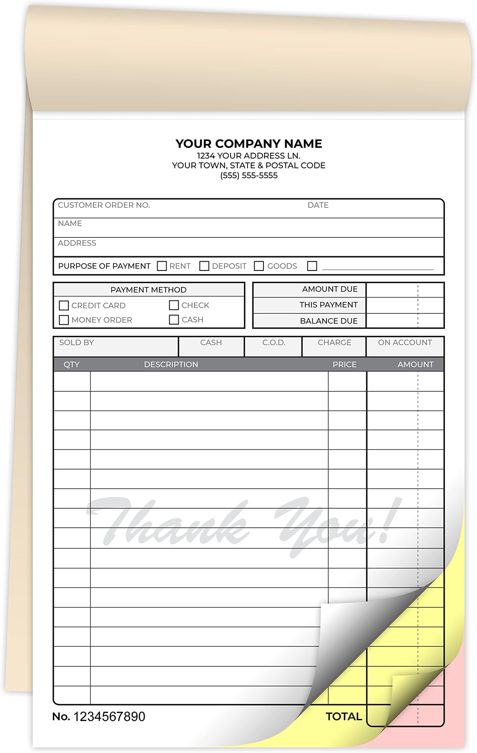 Amazon.com : Auto Parts Return Form - Credit Due - Pack of 250 ...