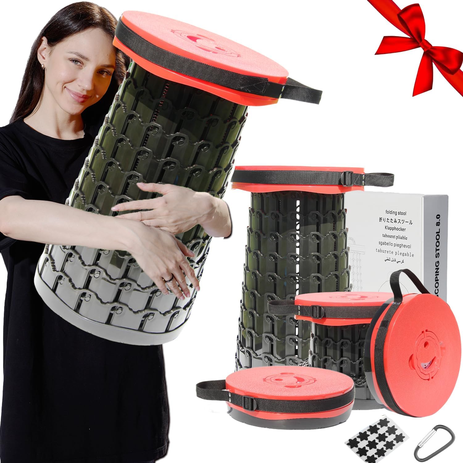 Amazon.com: ALEVMOOM Upgraded 19.7" Portable Collapsible Folding Stool ...