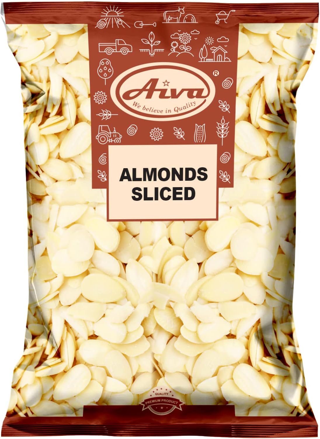 Amazon.com : Aiva Blanched Almonds Sliced (5 LB Bulk Bag) – Premium ...