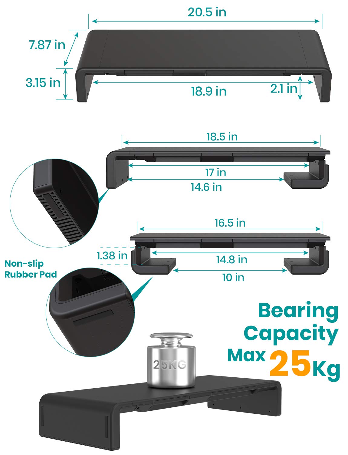 Monitor Stand Riser, Klearlook Maximized Clarity Foldable Computer ...