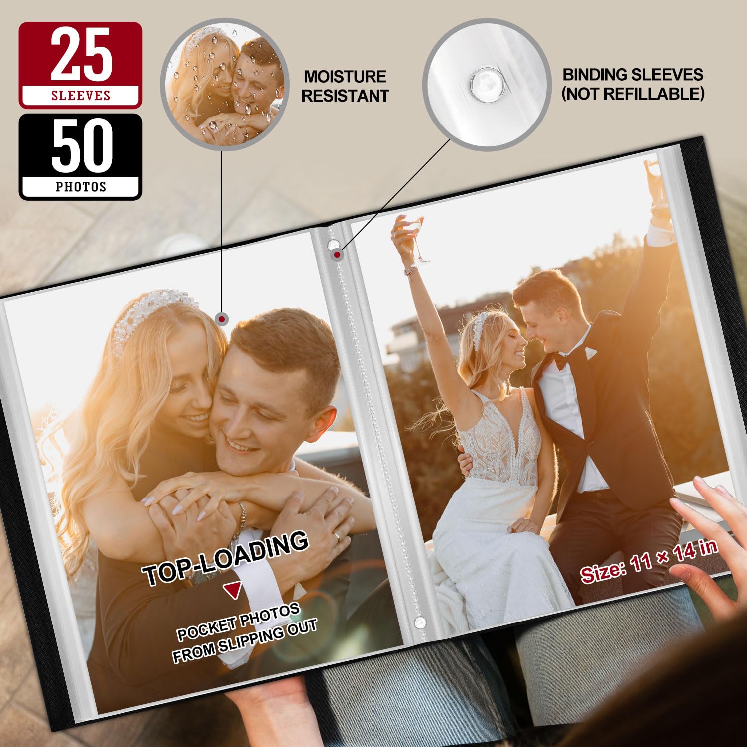Snapklik.com : Lanpn Photo Album Scrapbook 11x14, Linen Hard Cover ...