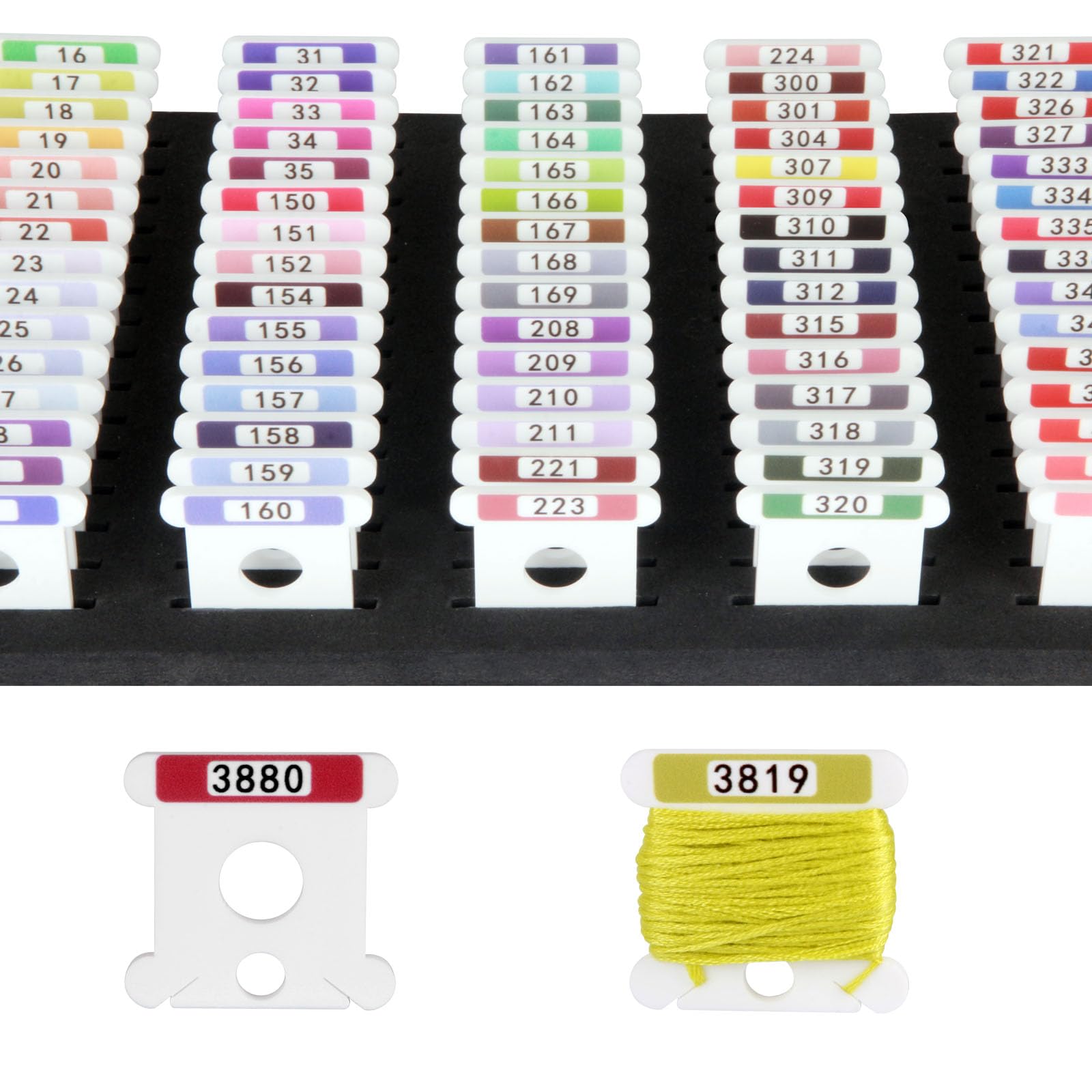 Amazon.com: Hamtery White 3mm Acrylic Embroidery Floss Bobbins,500Pcs ...