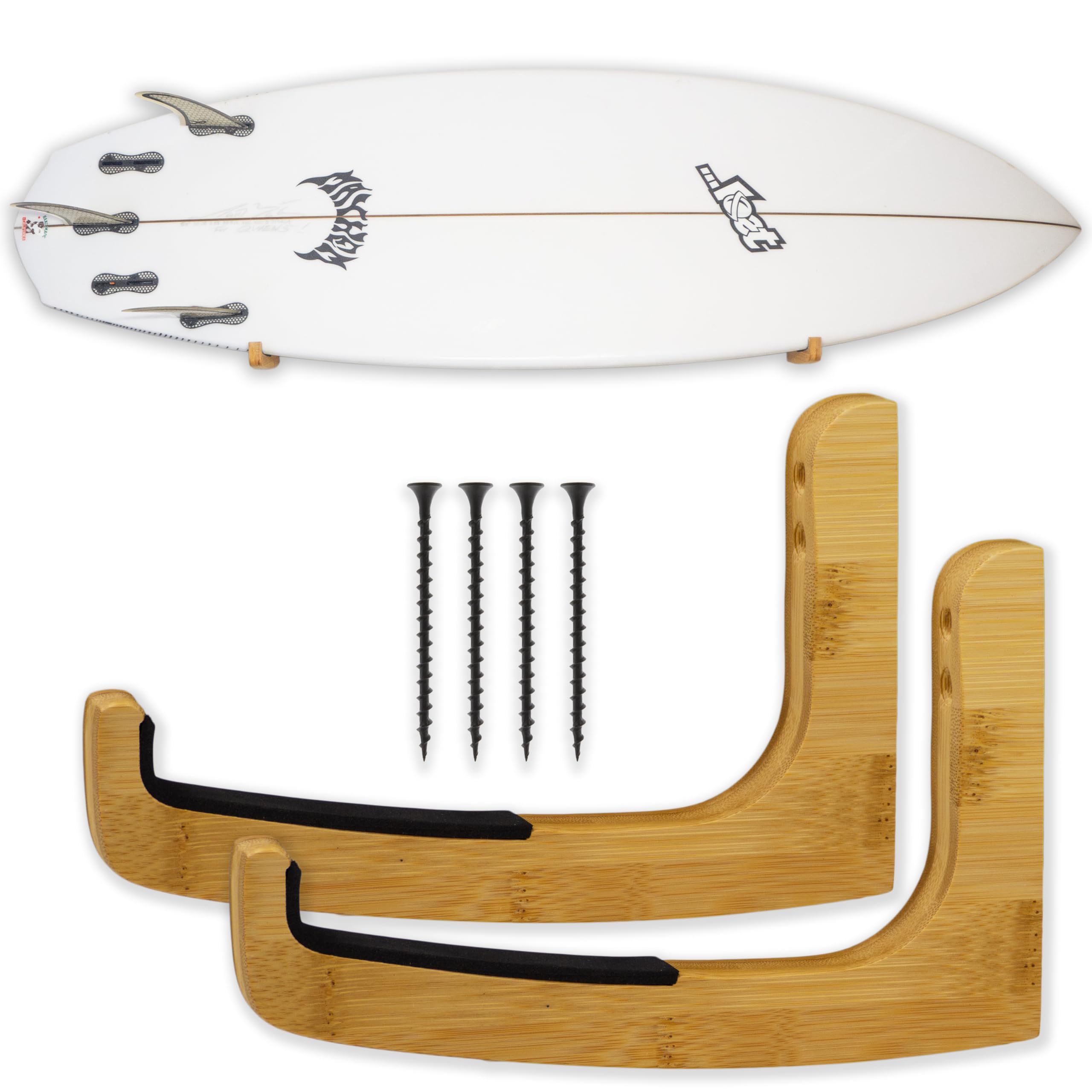 Amazon.com: Surfboard Rack Wall Mounted | fits Shortboards, Fishes, and ...