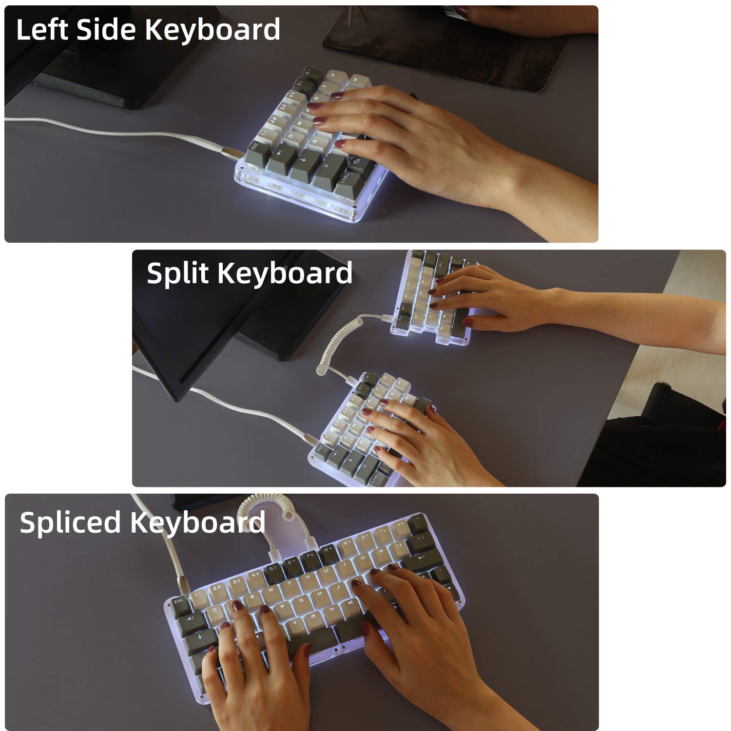 Buy Macro Split Mechanical Keyboard,All 62 Keys Programmable and Can ...