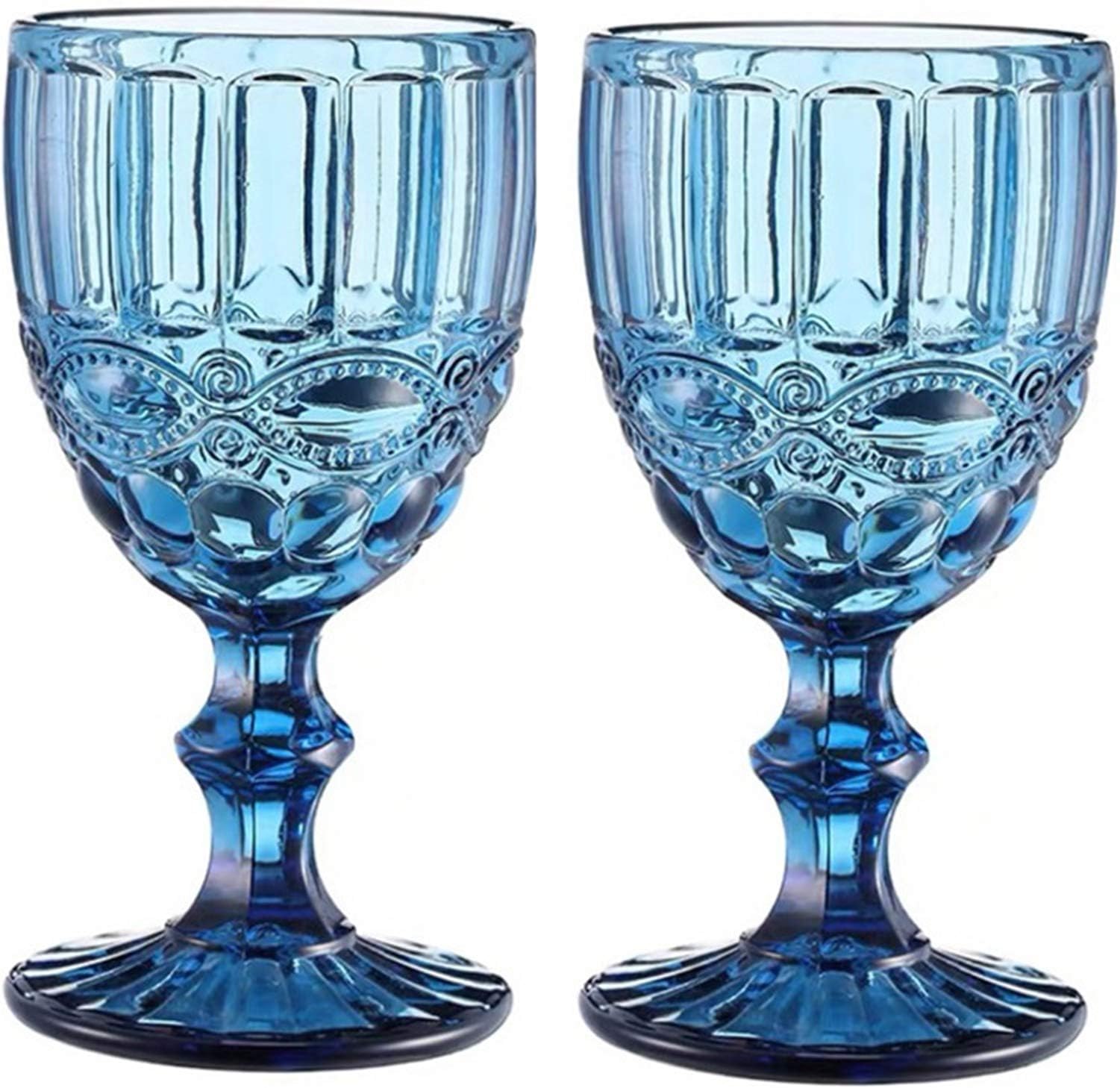 Amazon.com | Wine Glass, Colored Glass Goblet, Set of 2, 10oz Vintage ...