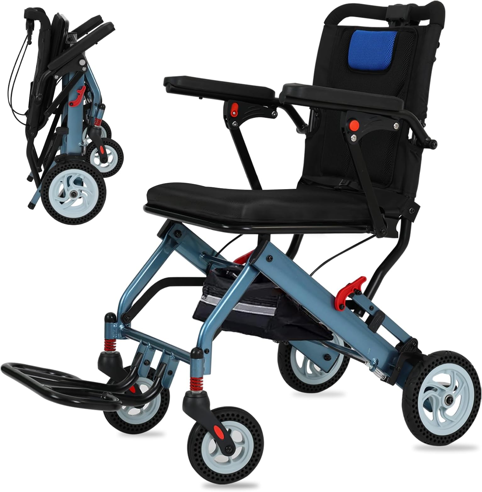 Amazon.com: YDBMY Wheelchair Foldable Lightweight Travel Wheelchair ...