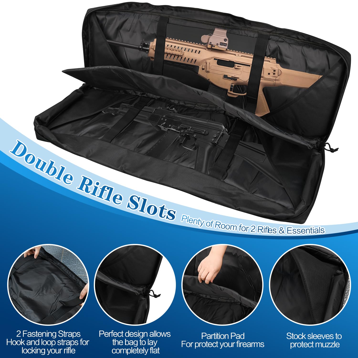 Snapklik.com : 36in Double Rifle Bag, Tactical Long Rifle Backpack ...