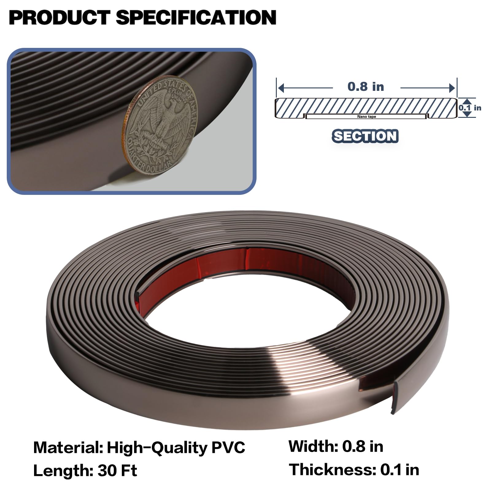 Snapklik.com : Peel And Stick Trim, 30 Ft Waterproof Molding Trim For ...