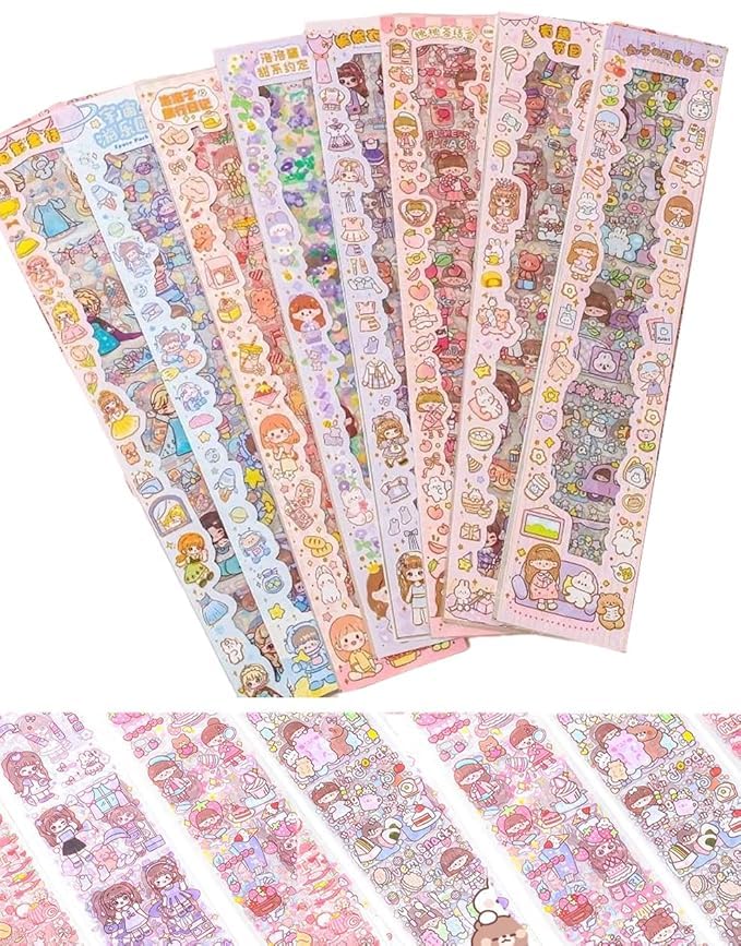 BUYMZ Cute Cartoon Theme Kawaii Stickers-20 Pet Sheets Cute Washi ...
