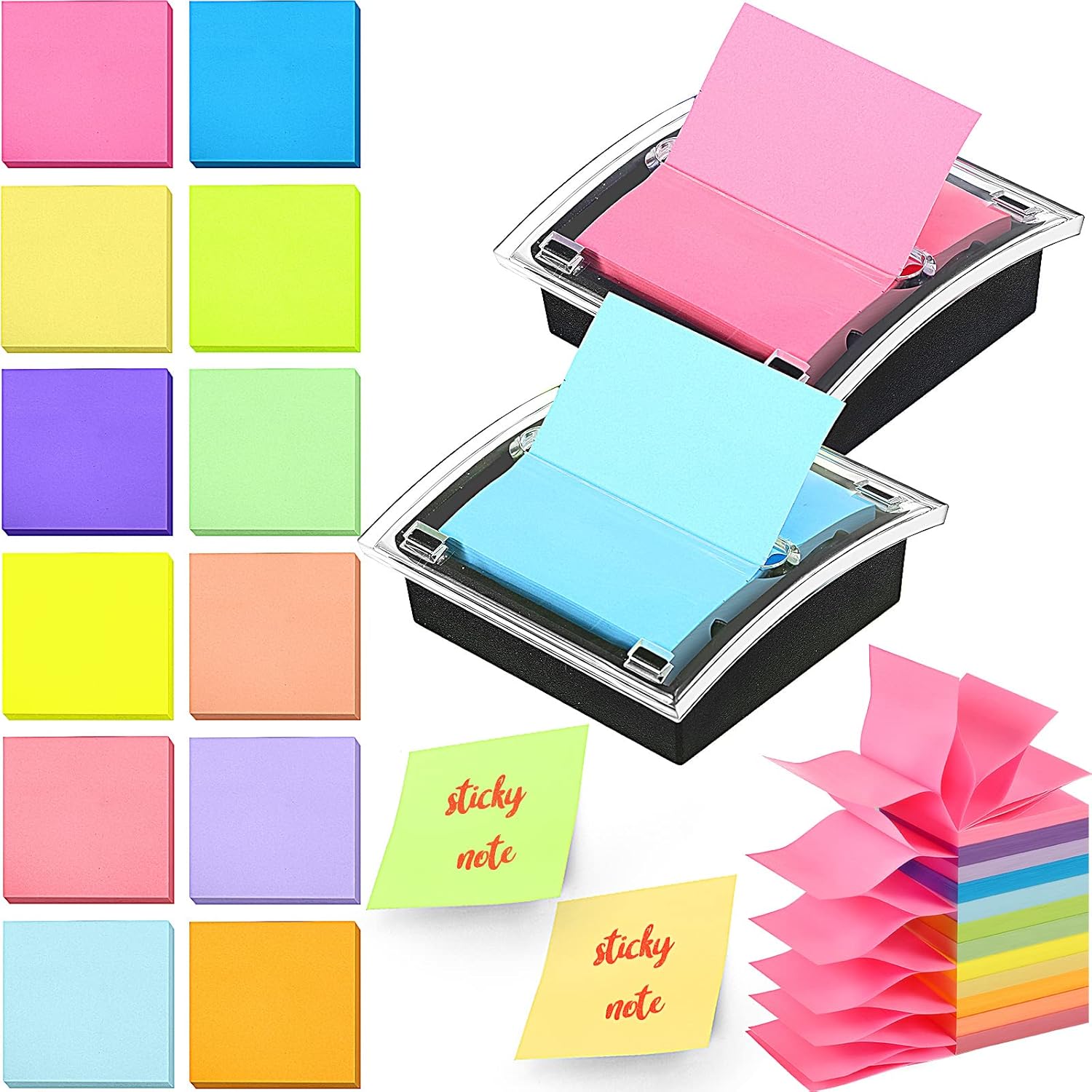 Amazon.com : 12 Pad Pop up Sticky Notes with 2 Pack Pop up Note ...
