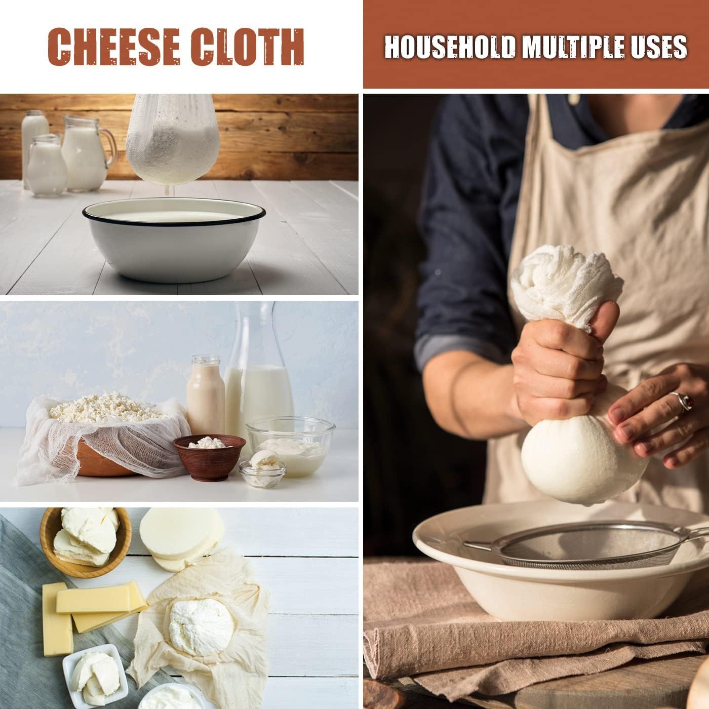 Fashion Track Muslin Cloths for Cooking, Cheese Cloths for Straining ...