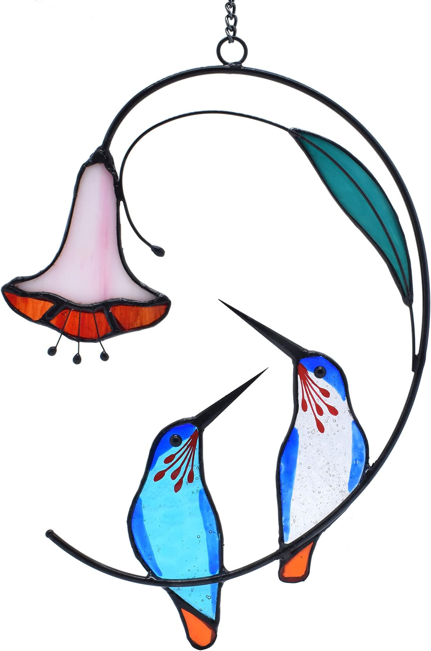 Amazon.com : Blue Iris Stained Glass Suncatcher (Stand Sold Separately ...