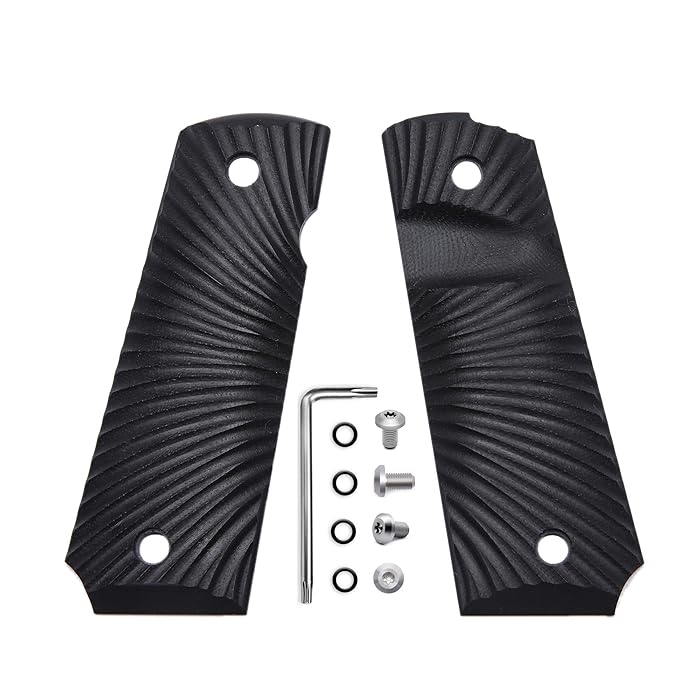 Buy BESTWEST 1911 Grips G10 Full Size 1911 Grip Ambi Safety Cut Big ...