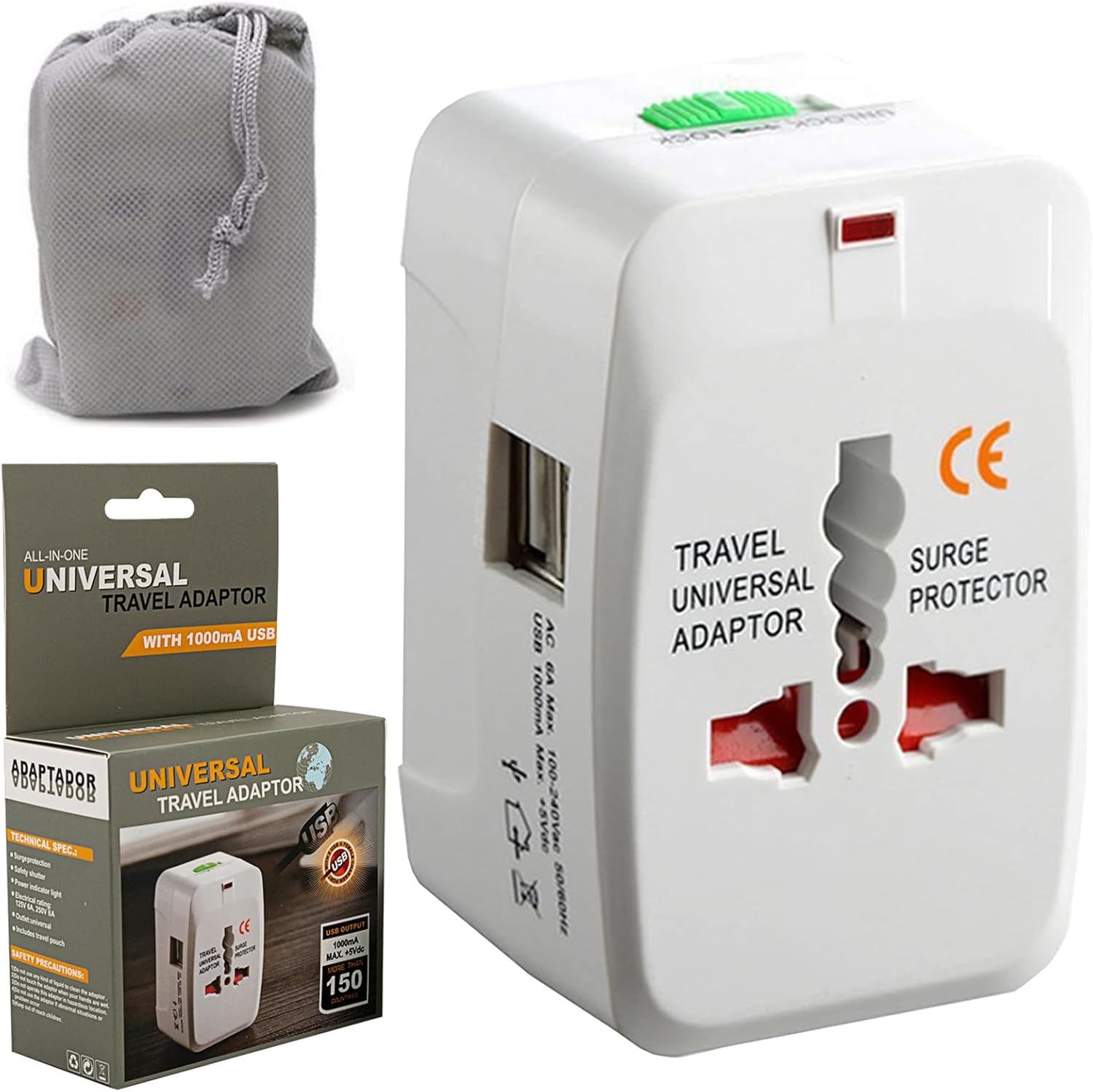 HEKE Adaptador Enchufe Universal, Adaptador Europeo con Dos Puertos USB ...