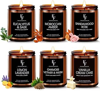 Amazon.com: Scented Candles Set, Candles for Home Scented Soy Wax Candles, 6 Pack 42 Oz ...