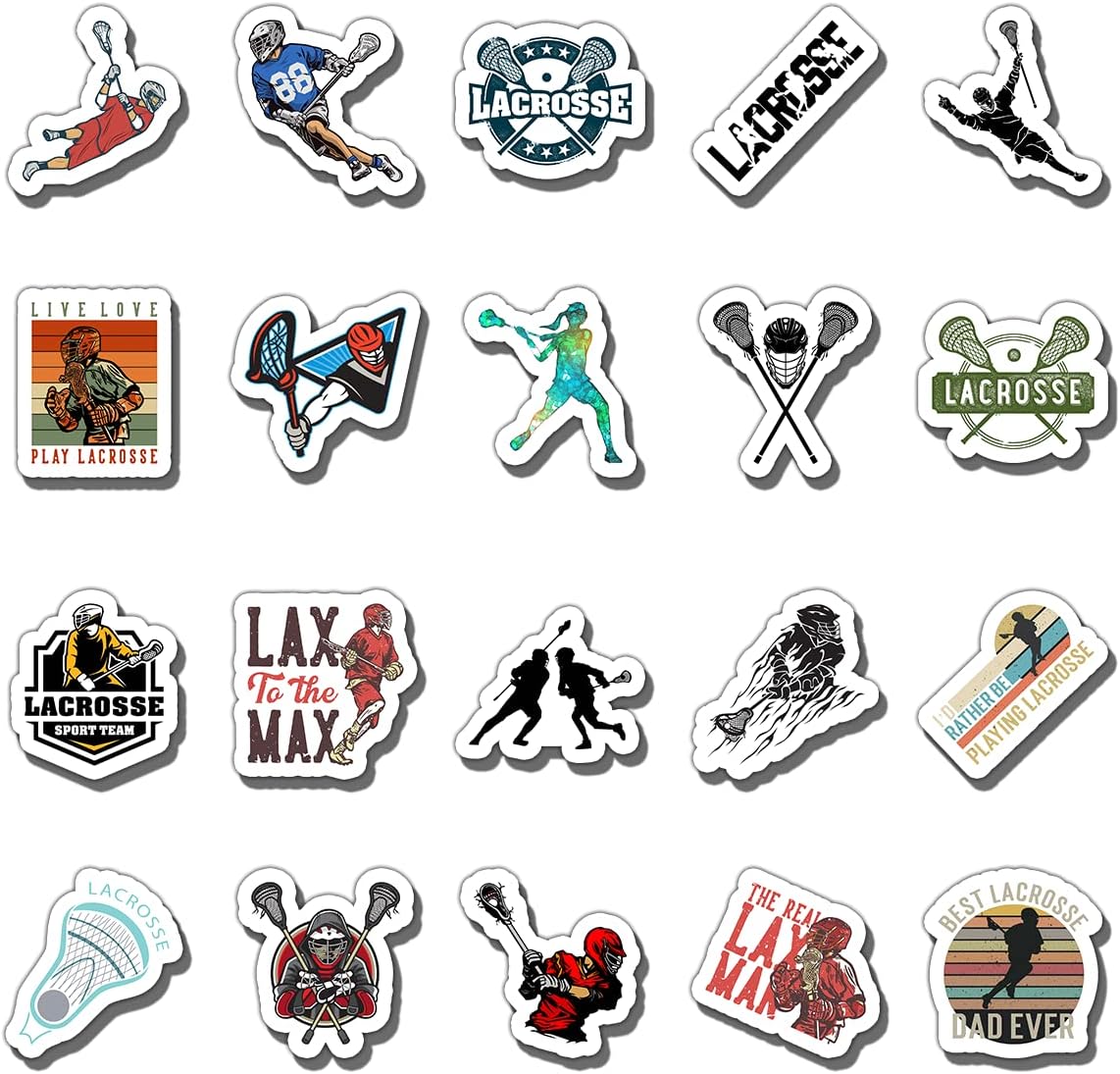 Amazon.com: GOLEEX 20 Pack Pcs Waterproof Vinyl Lacrosse Stickers Items ...