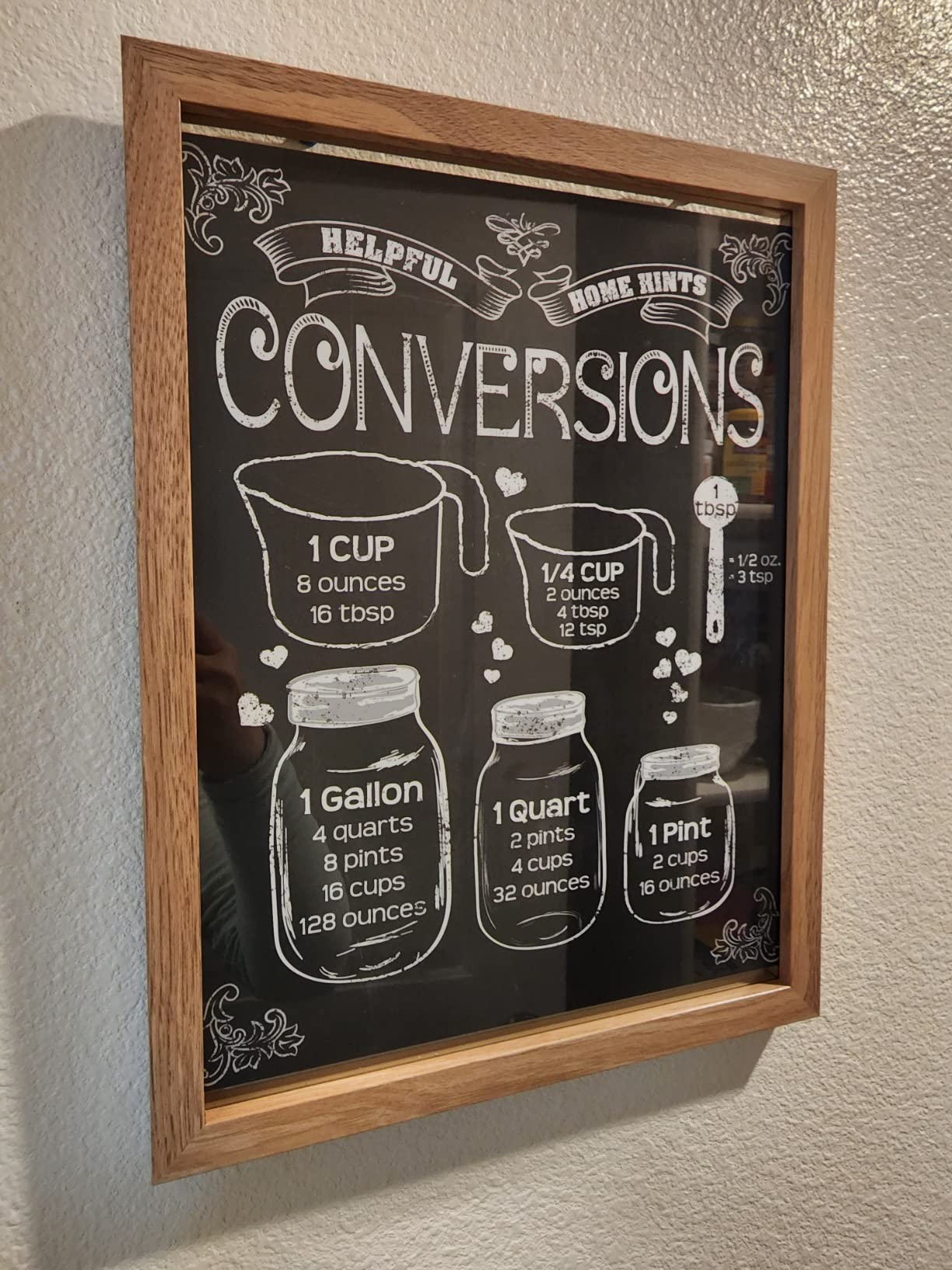 Amazon.com: Kitchen Measurement Conversion Chart on Chalkboard Style ...