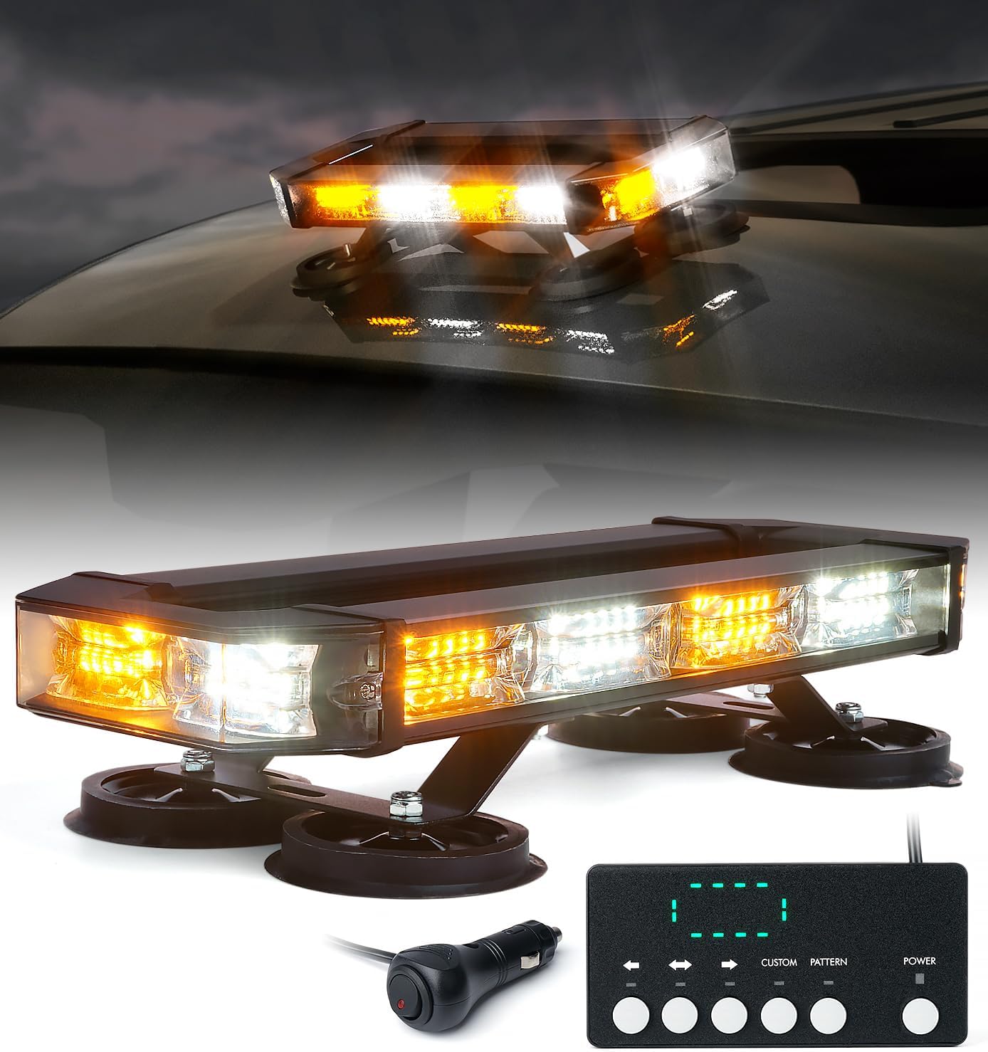 Amazon.com: LUMENIX 72 LED Rooftop Emergency Strobe Light Bar w/Control ...