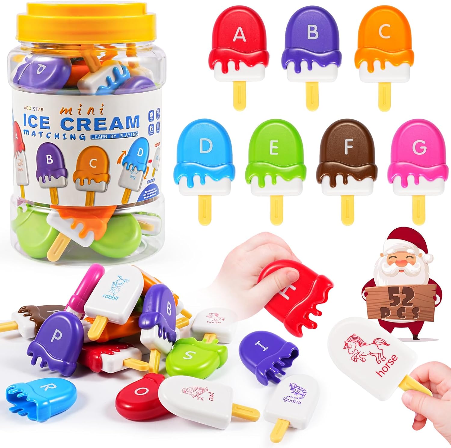 Amazon.com: CPSYUB Alphabet Learning Toys for Toddle Ice Cream ABC ...