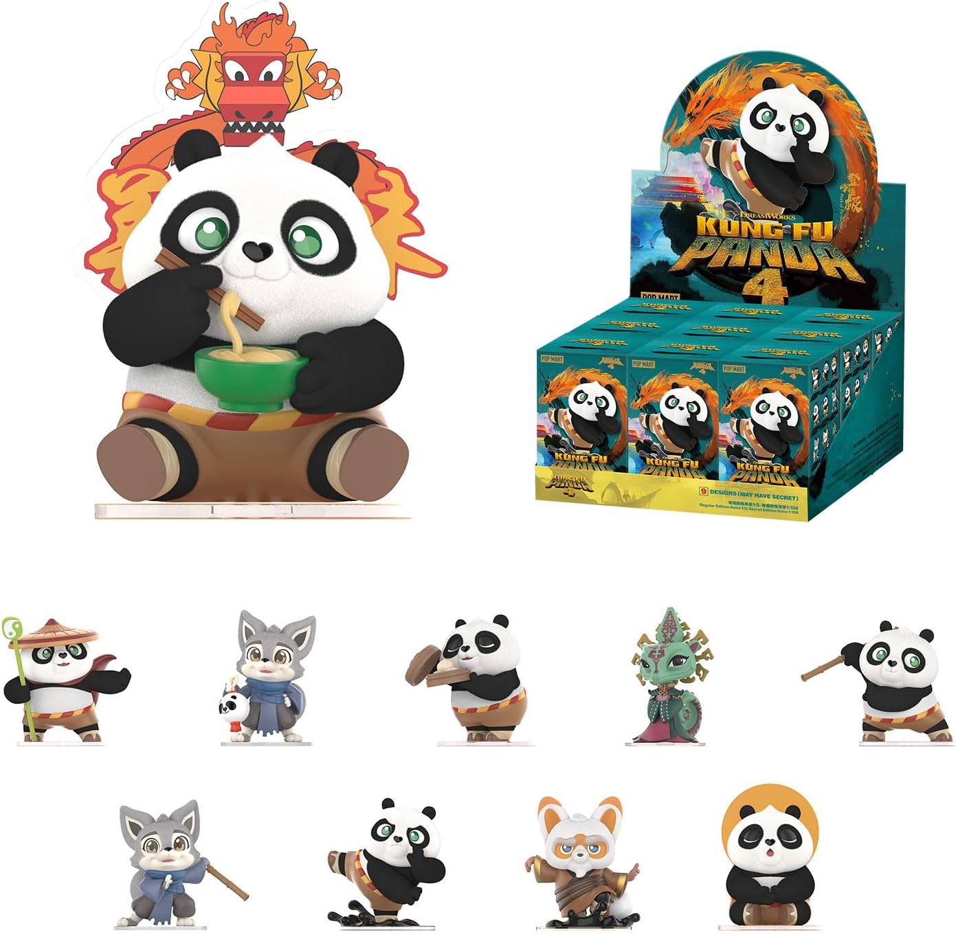 POP MART Universal Kung Fu Panda Series Blind Box Figures, Random ...
