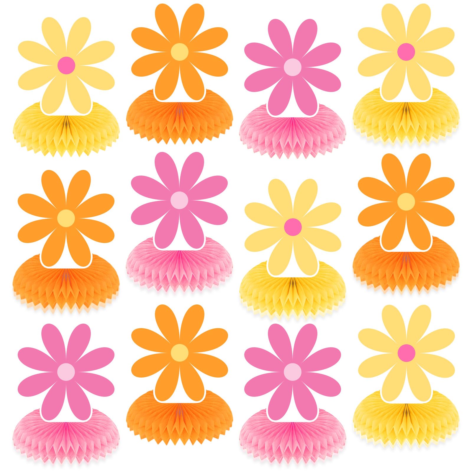 Amazon.com: 12Pcs Colorful Daisy Birthday Party Decorations Daisy ...