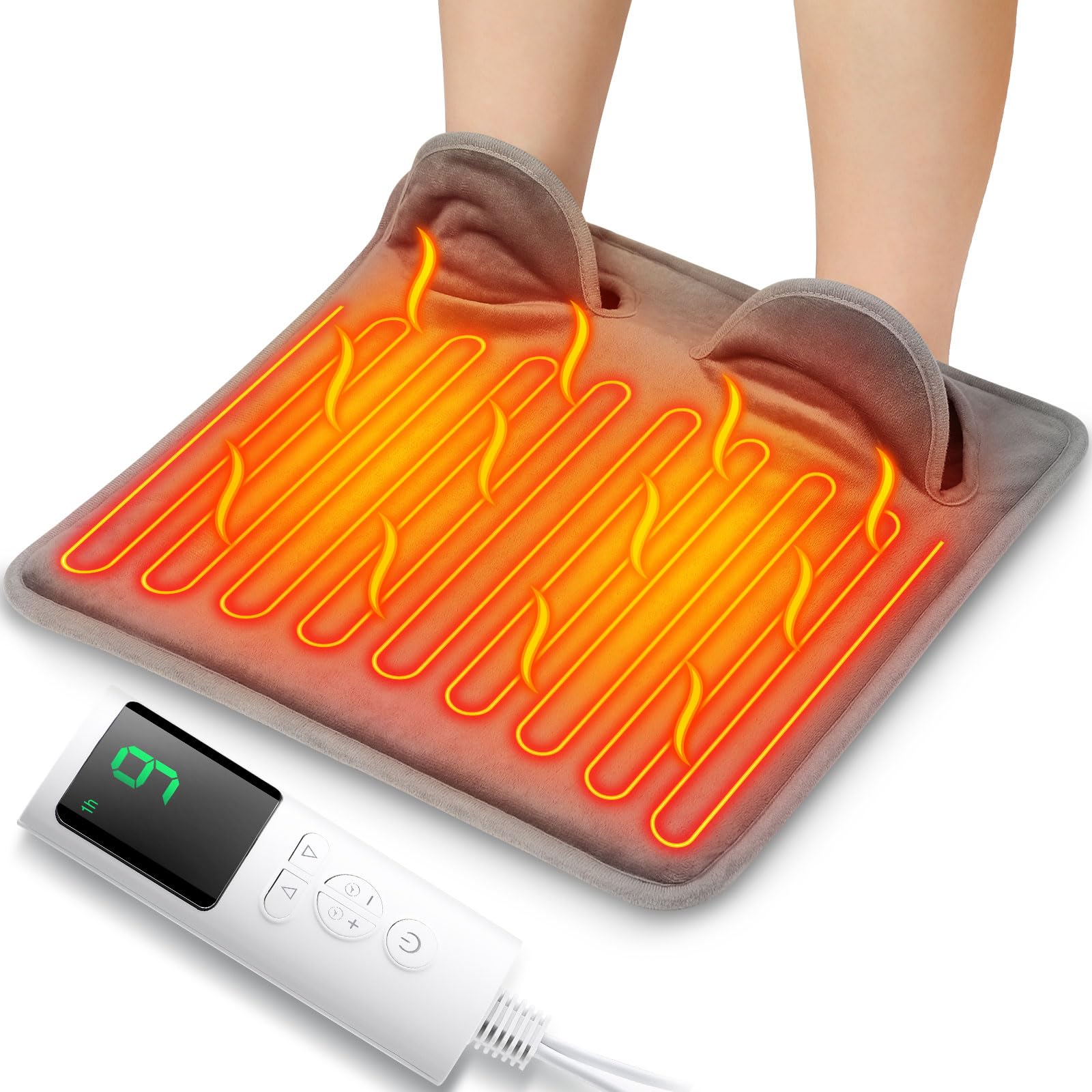 Electric Heated Foot Warmer for Men and Women, Foot Heating Pads with 9 ...