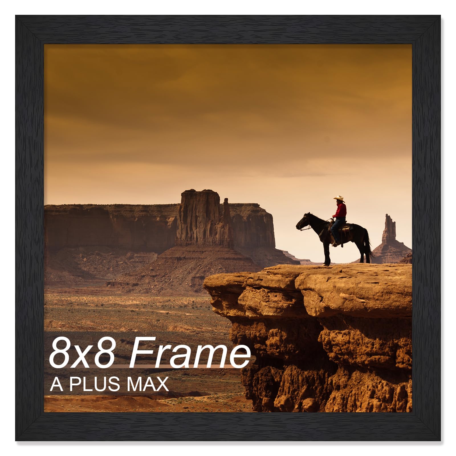 Amazon.com - A PLUS MAX Square 8x8 Frame, Black Engineered Wood Picture ...
