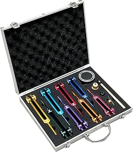 Amazon.com: Lrowvenu Chakra Tuning Fork Set for Healing, 7 Chakra and 1 Soul Purpose Weighted ...