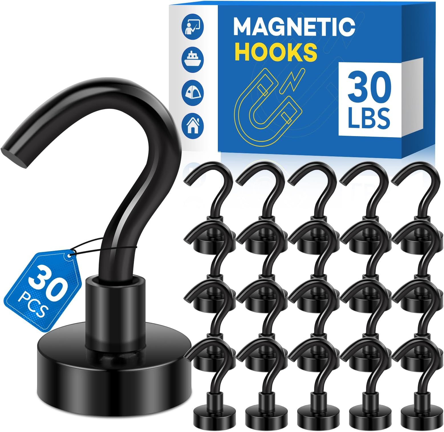 Amazon.com: Elefama 28LBS Magnetic Hooks Heavy Duty for Cruise Cabins ...