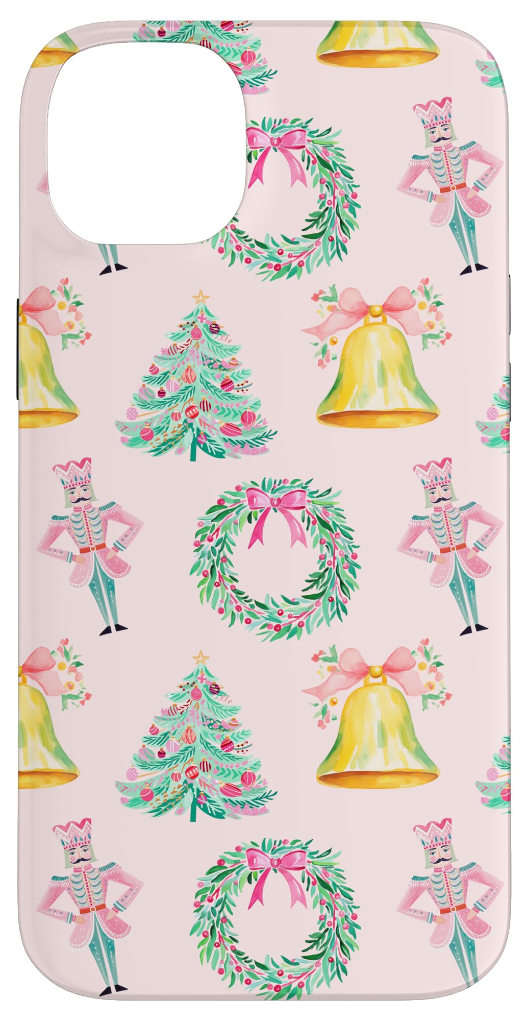Amazon.com: iPhone 14 Plus Preppy Pink Christmas Nutcracker Print Case ...