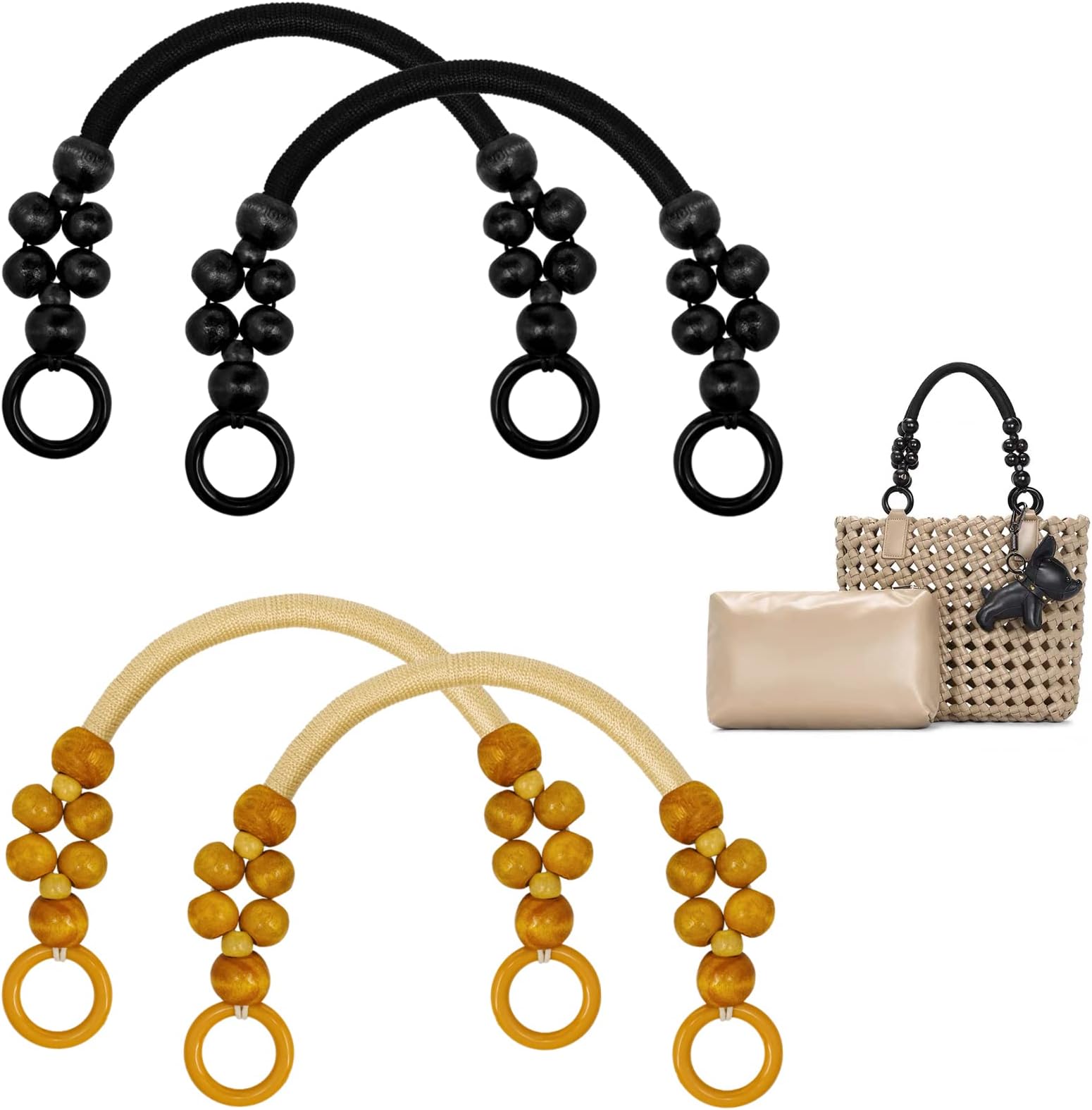 WACH AUF 2 Pairs PU Leather Bag Handles 60cm/23.6in Leather Handbag ...