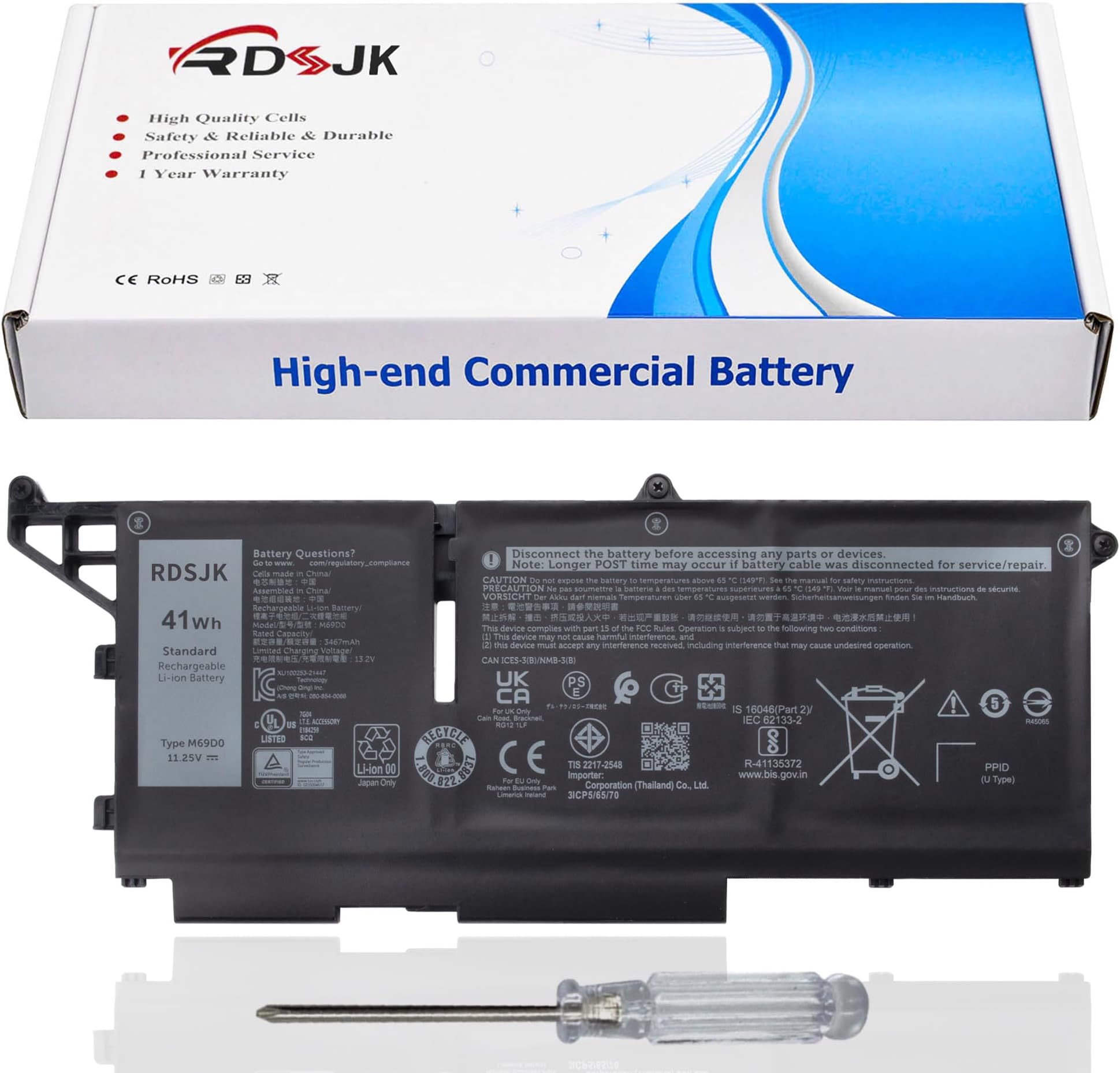 Amazon.com: M69D0 078FWY 293F1 Laptop Battery for Dell Latitude 5530 ...