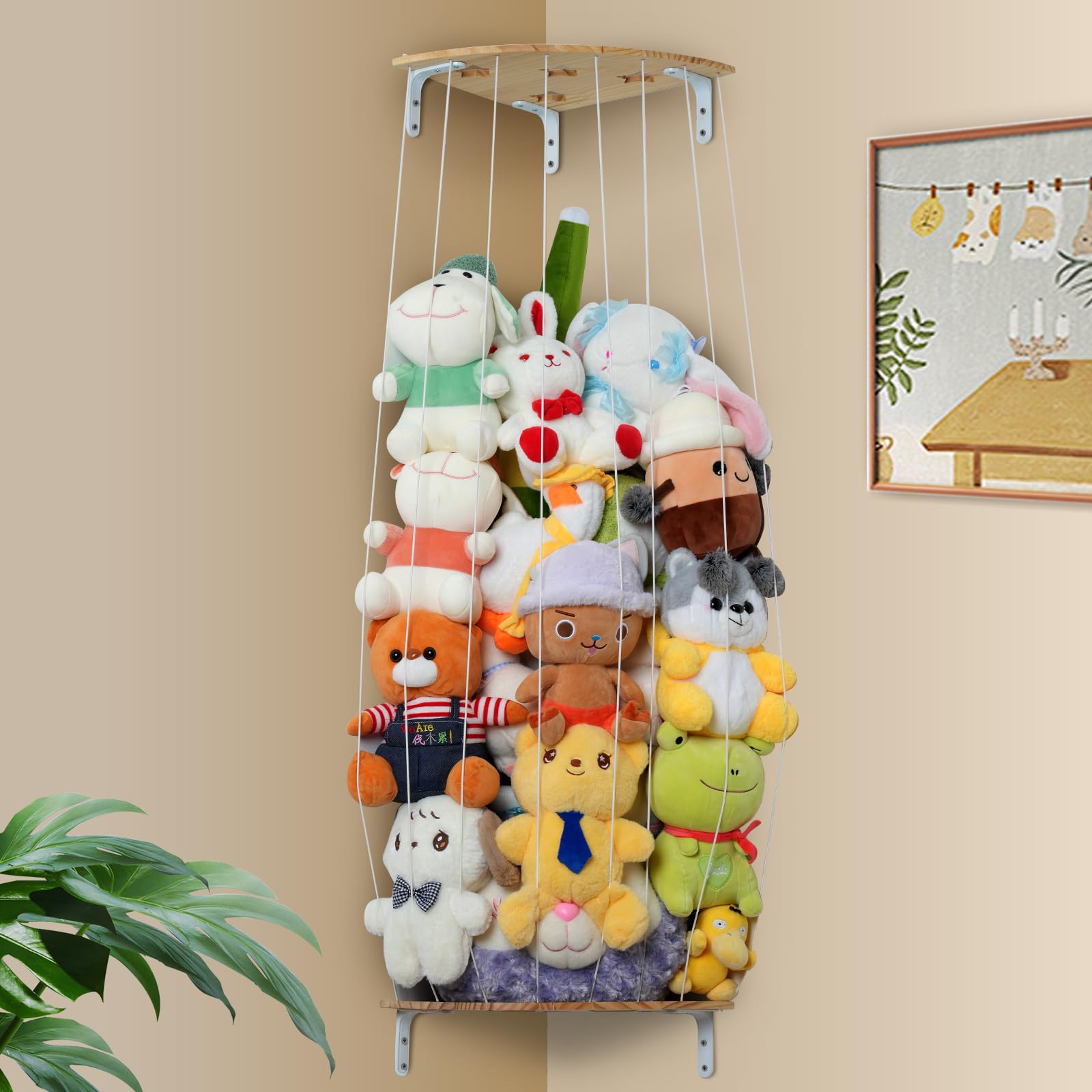 Amazon.com: Stalishare Kids Stuffed Animal Storage, Wood Floating ...