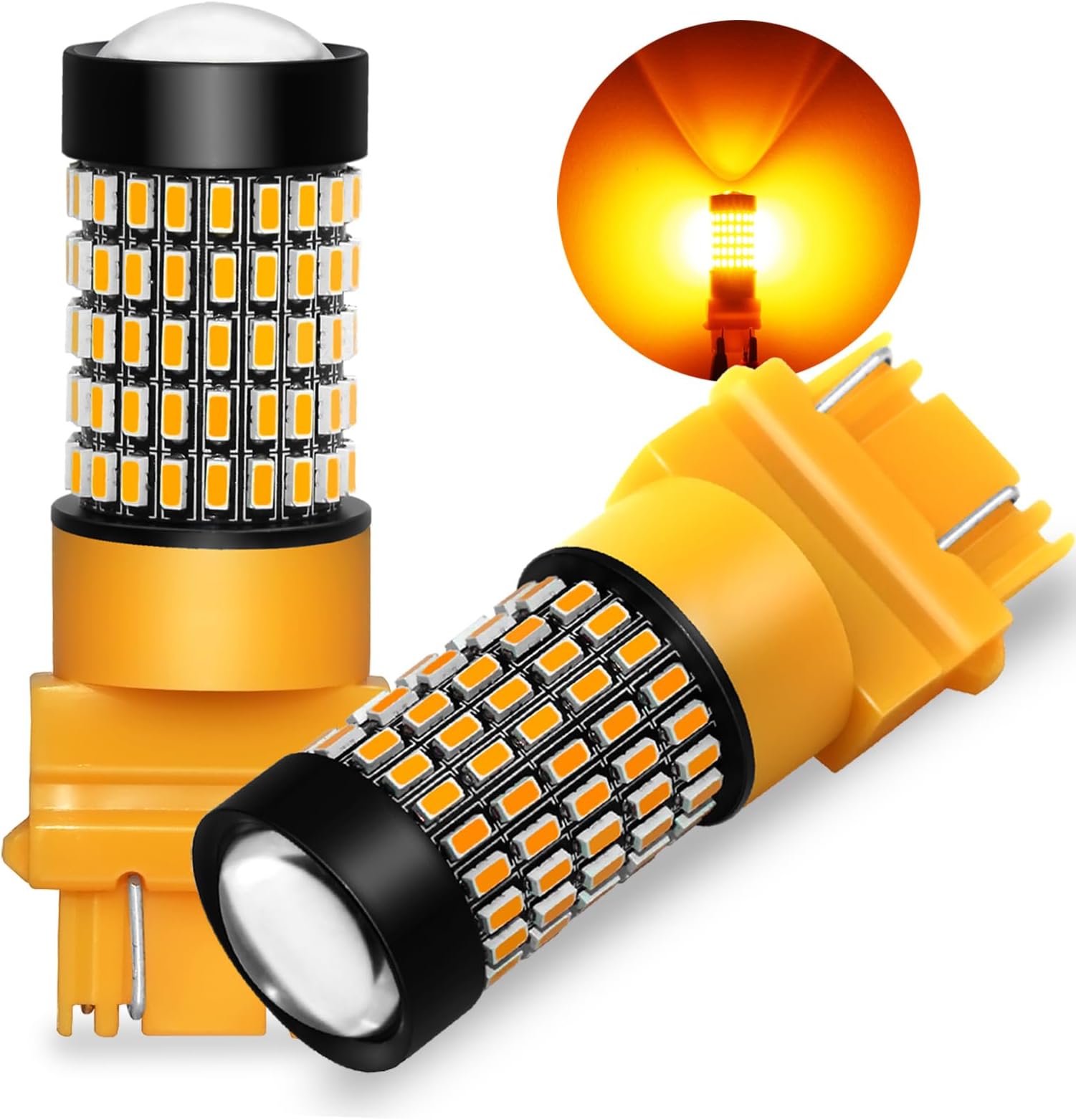 Amazon.com: PHINLION 3157 4157 LED Amber Yellow Bulbs 2800 Lumens Super ...