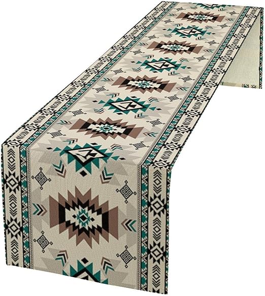Amazon.com: Aztec Table Runner,Retro Southwestern Native American ...