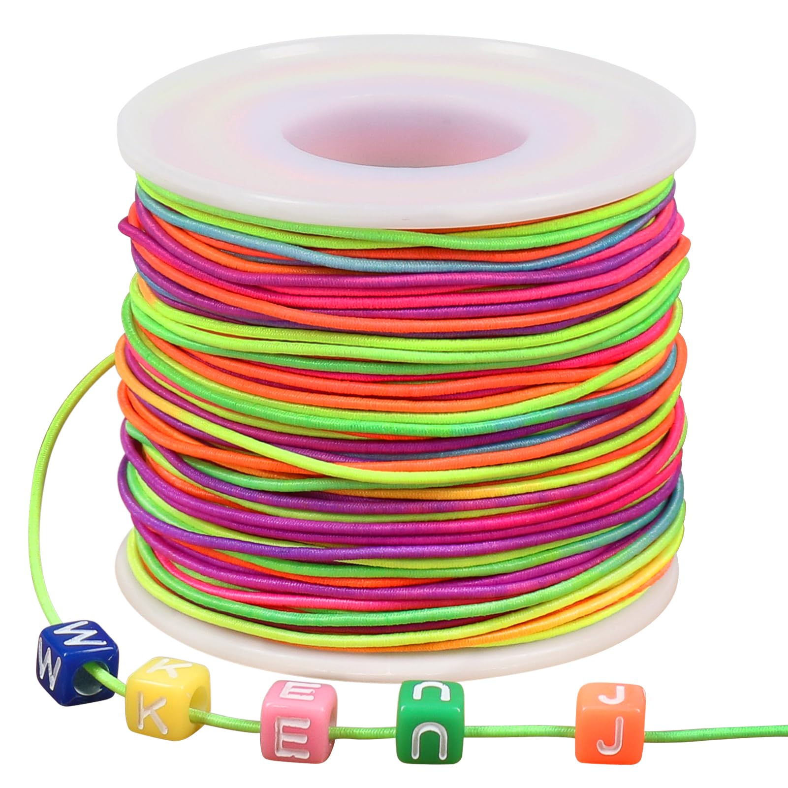 Amazon.com: Tenn Well Elastic Bracelet String, 164 Feet 1mm Rainbow ...